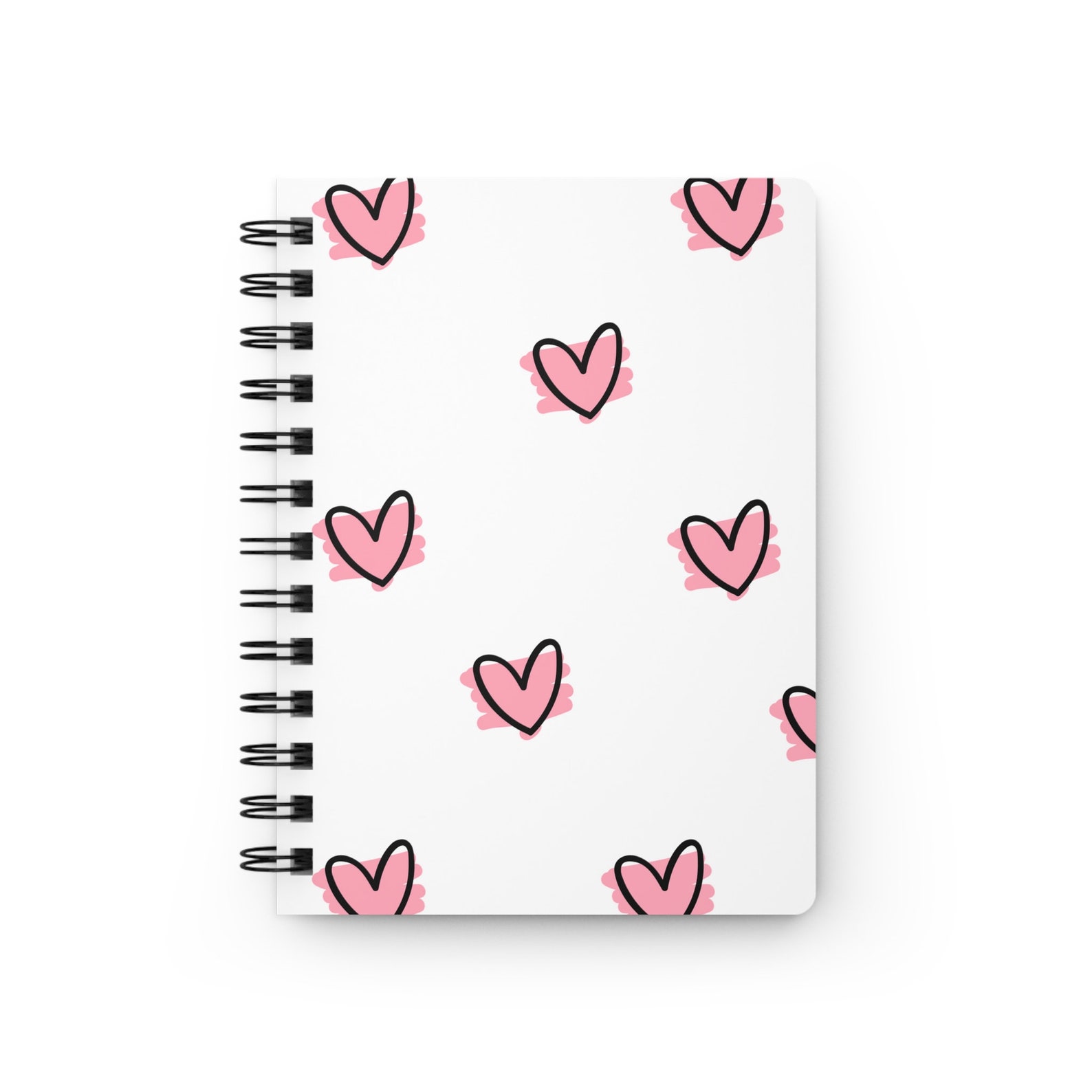 Heart Sketches Spiral Notebook | Pink and White Journal for Girls Teens ...