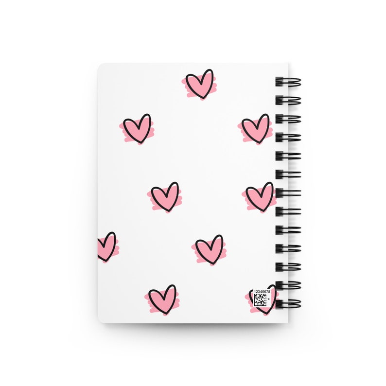 Heart Sketches Spiral Notebook | Pink and White Journal for Girls Teens ...