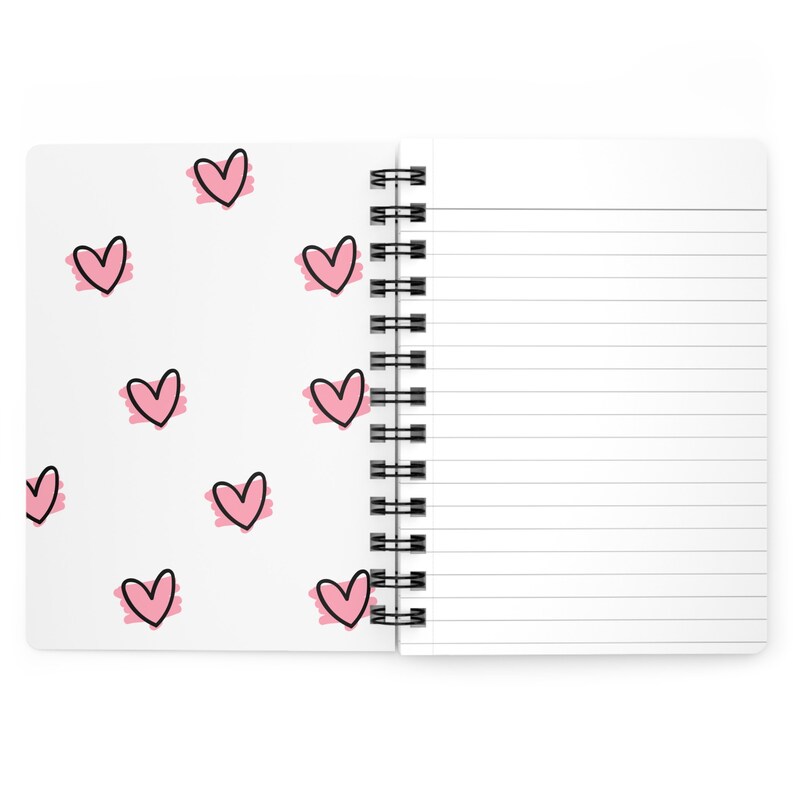 Heart Sketches Spiral Notebook | Pink and White Journal for Girls Teens ...