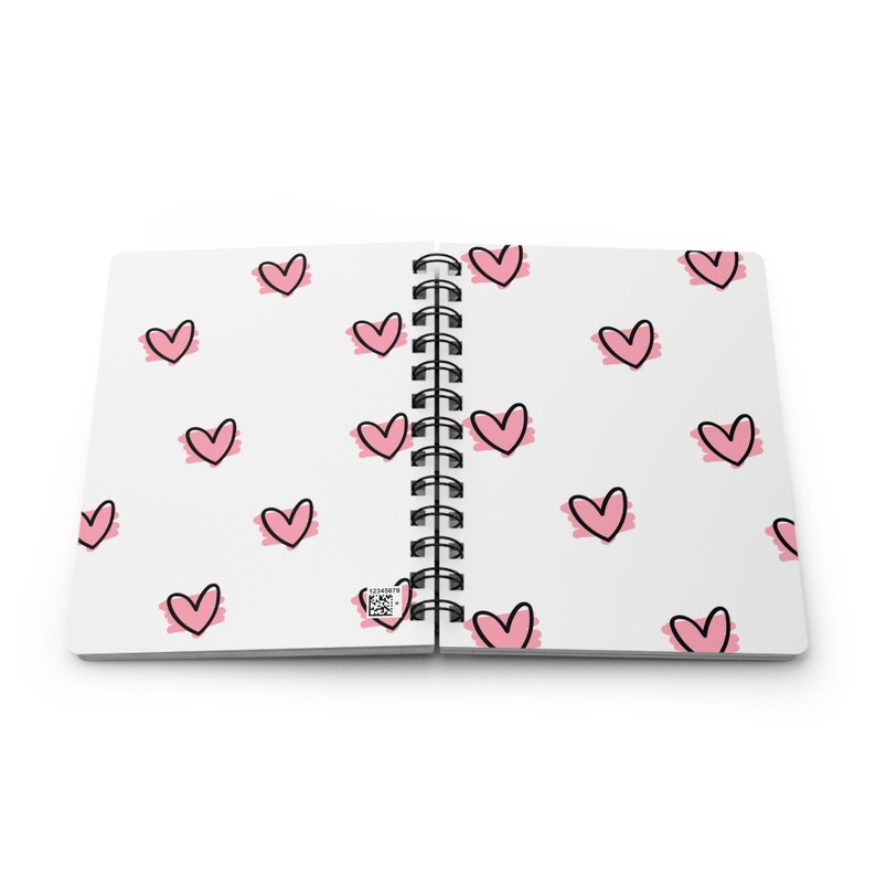 Heart Sketches Spiral Notebook | Pink and White Journal for Girls Teens ...