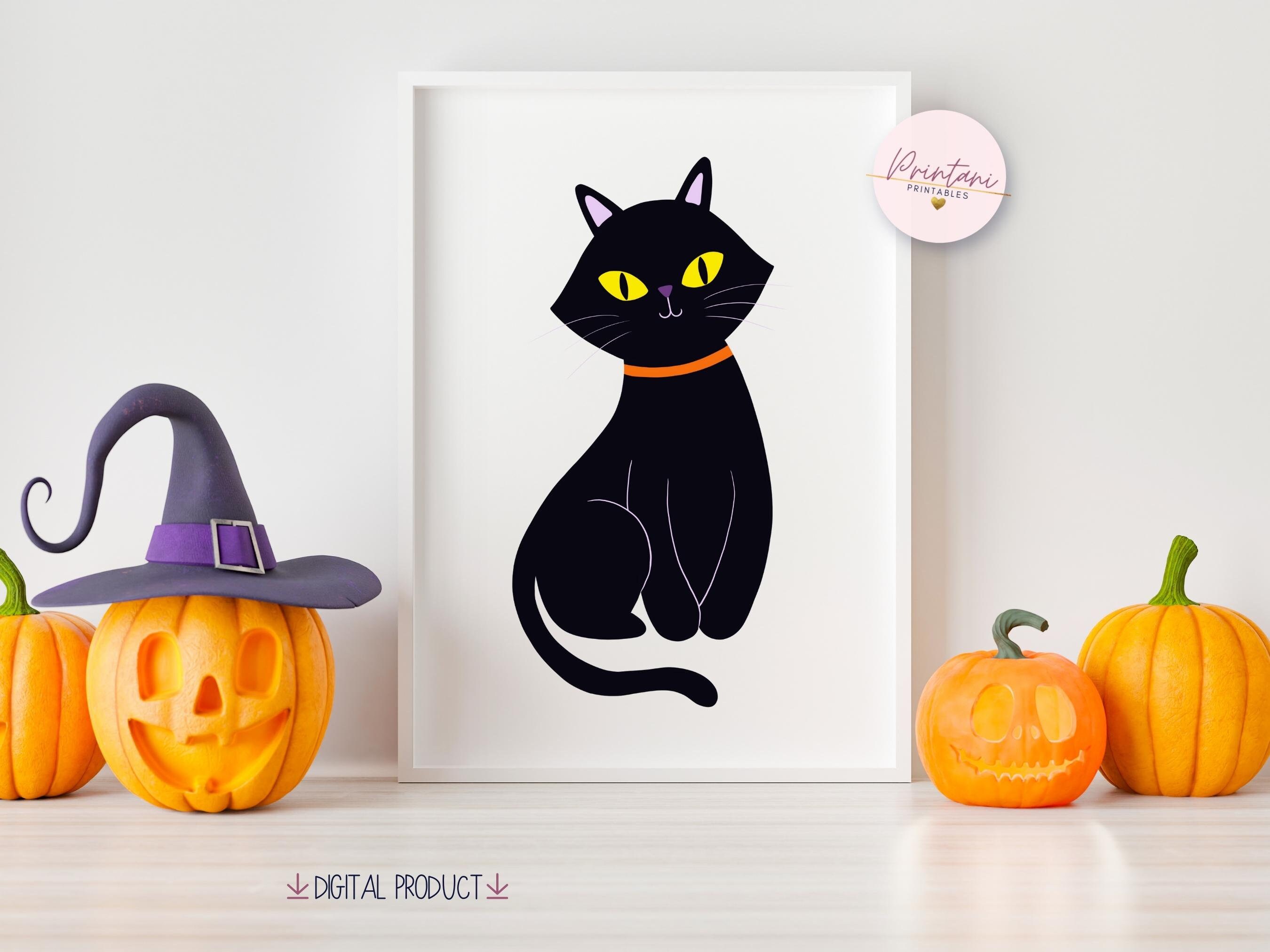 PRINTABLE Halloween Black Cat Nursery Wall Art - Etsy