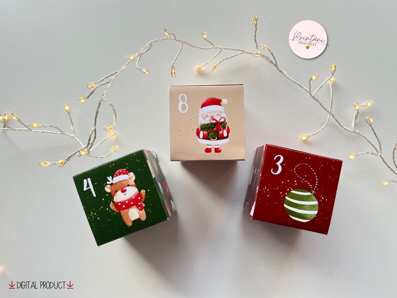 PRINTABLE Advent Calendar Foldable Boxes Christmas Countdown - Etsy UK