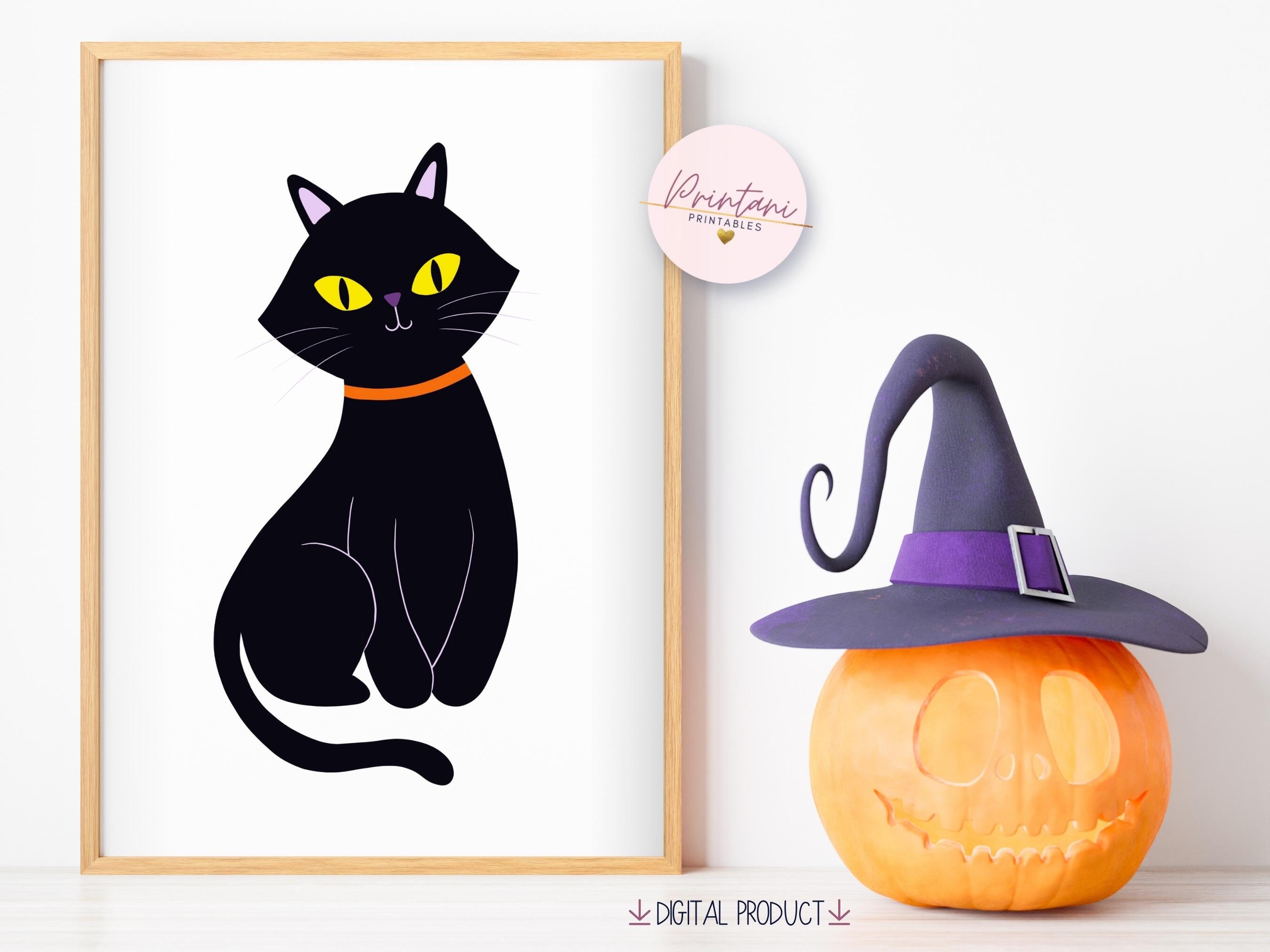 PRINTABLE Halloween Black Cat Nursery Wall Art - Etsy