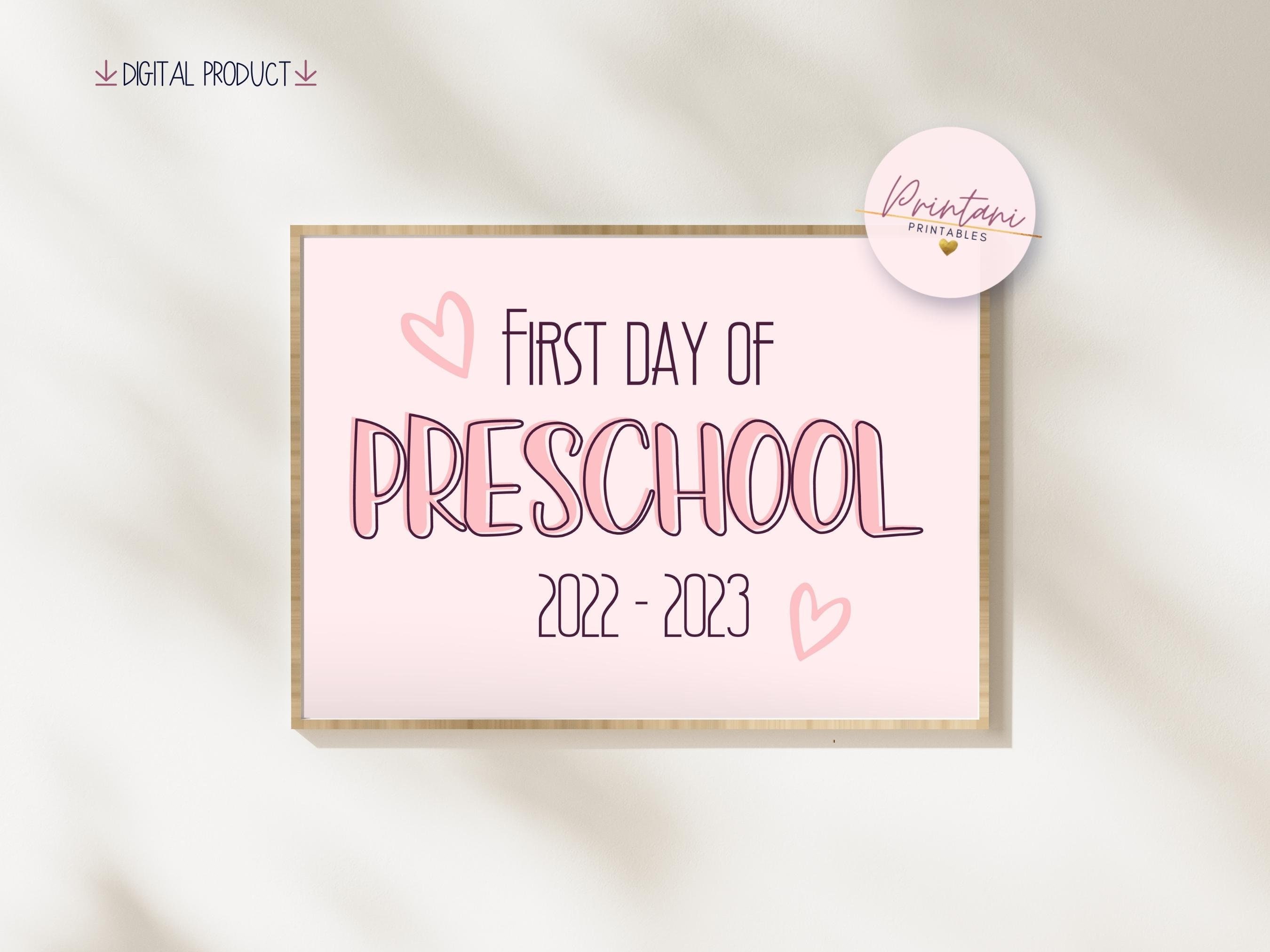 PRINTABLE First Day of School Sign, Pink Girl First Day of School Sign ...