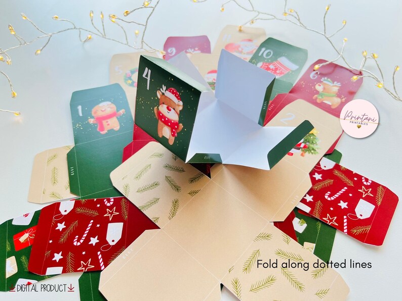 PRINTABLE Advent Calendar Foldable Boxes Christmas Countdown - Etsy UK