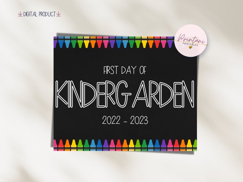 PRINTABLE First Day of School Simple Chalkboard Sign 2022, Last Day of ...