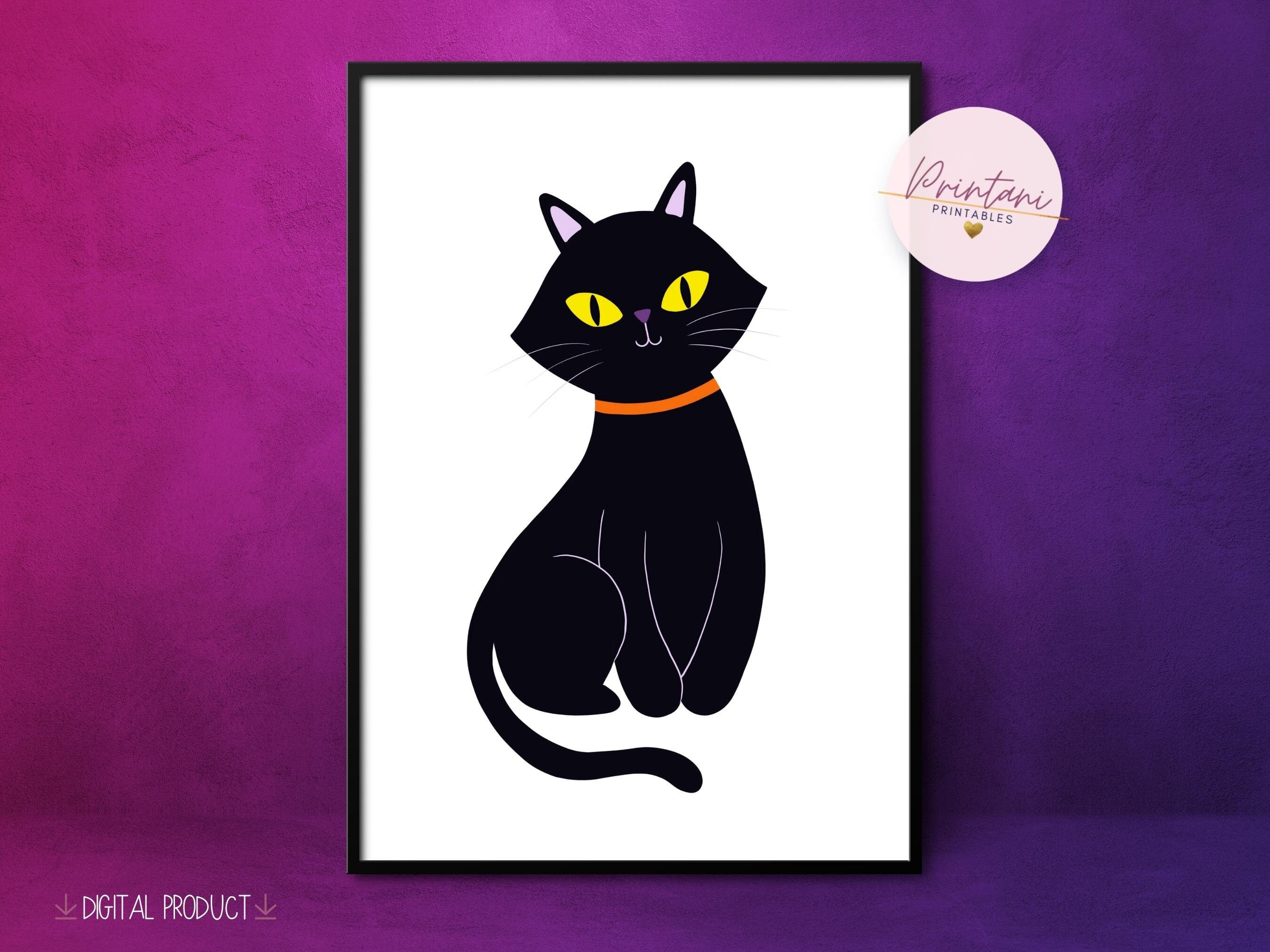 PRINTABLE Halloween Black Cat Nursery Wall Art - Etsy