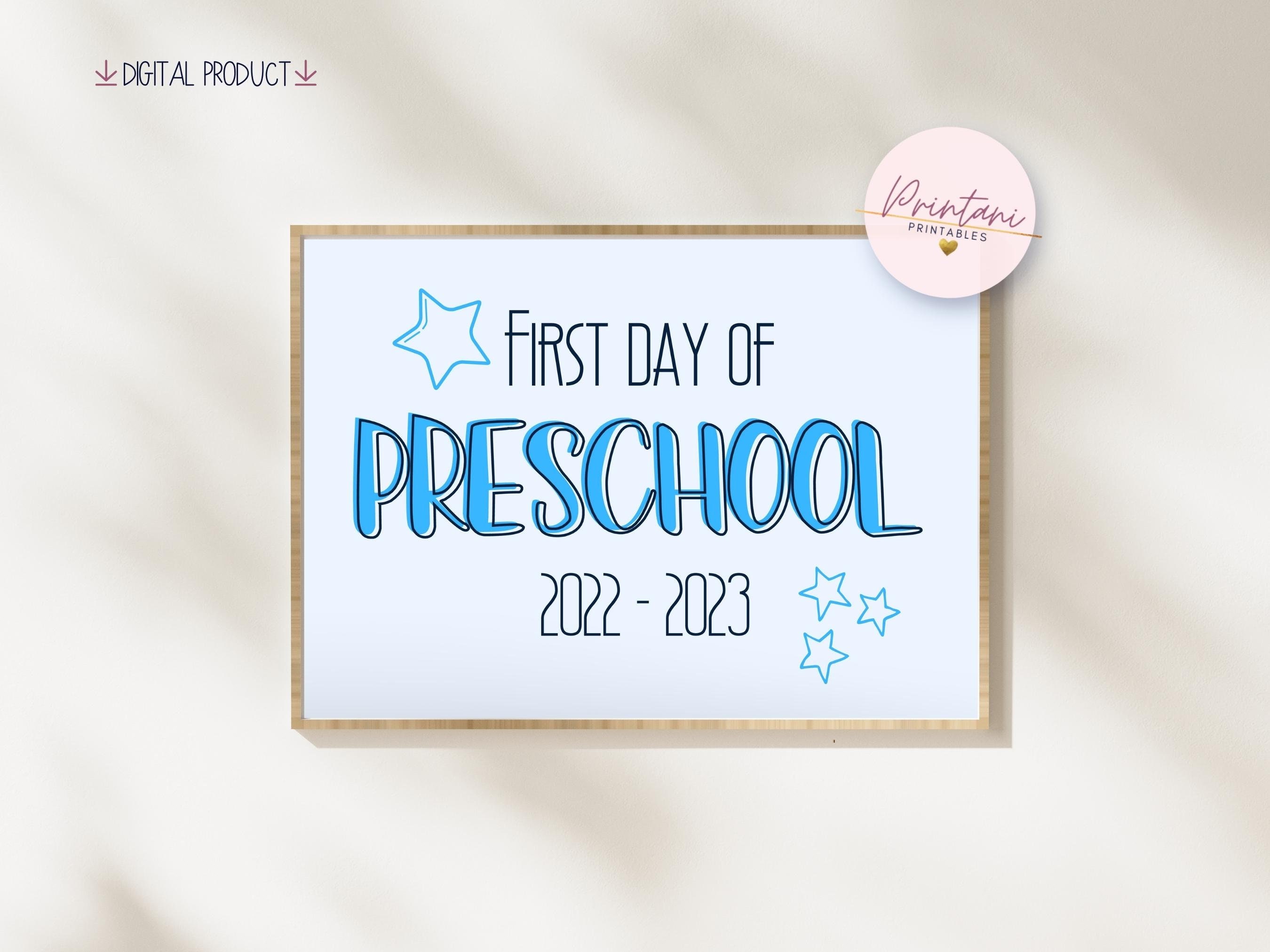 PRINTABLE First Day of School Sign, Blue Boy First Day of School Sign ...