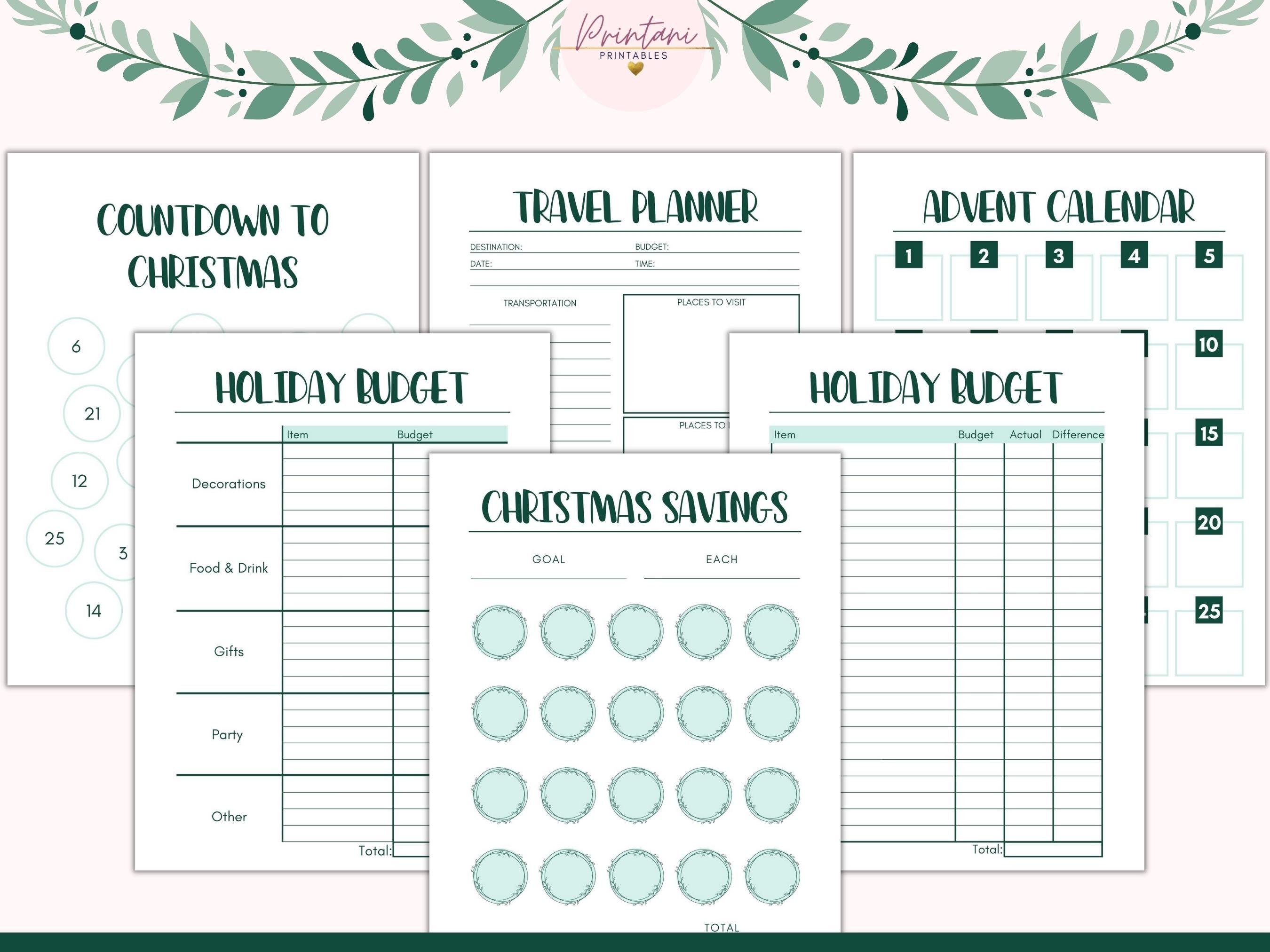 Ultimate Printable Christmas Planner, Green PDF Printable Holiday ...