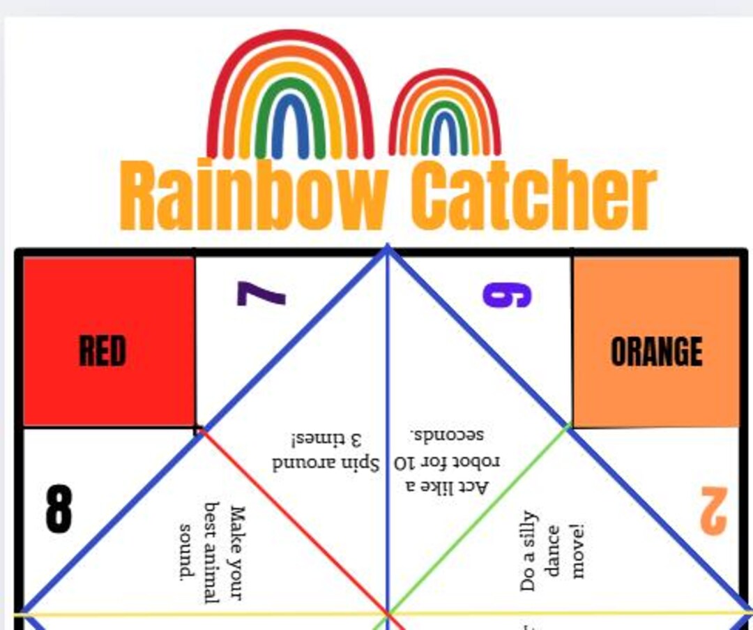 Rainbow Cootie Catcher | Printable Fortune Teller Game for Kids | Fun ...