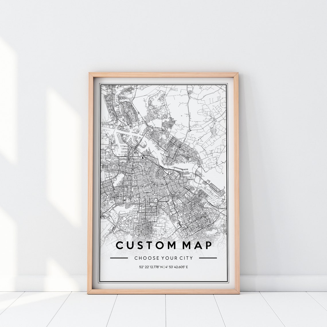 Any City Map Custom Map Custom Map Poster Any City Any | Etsy
