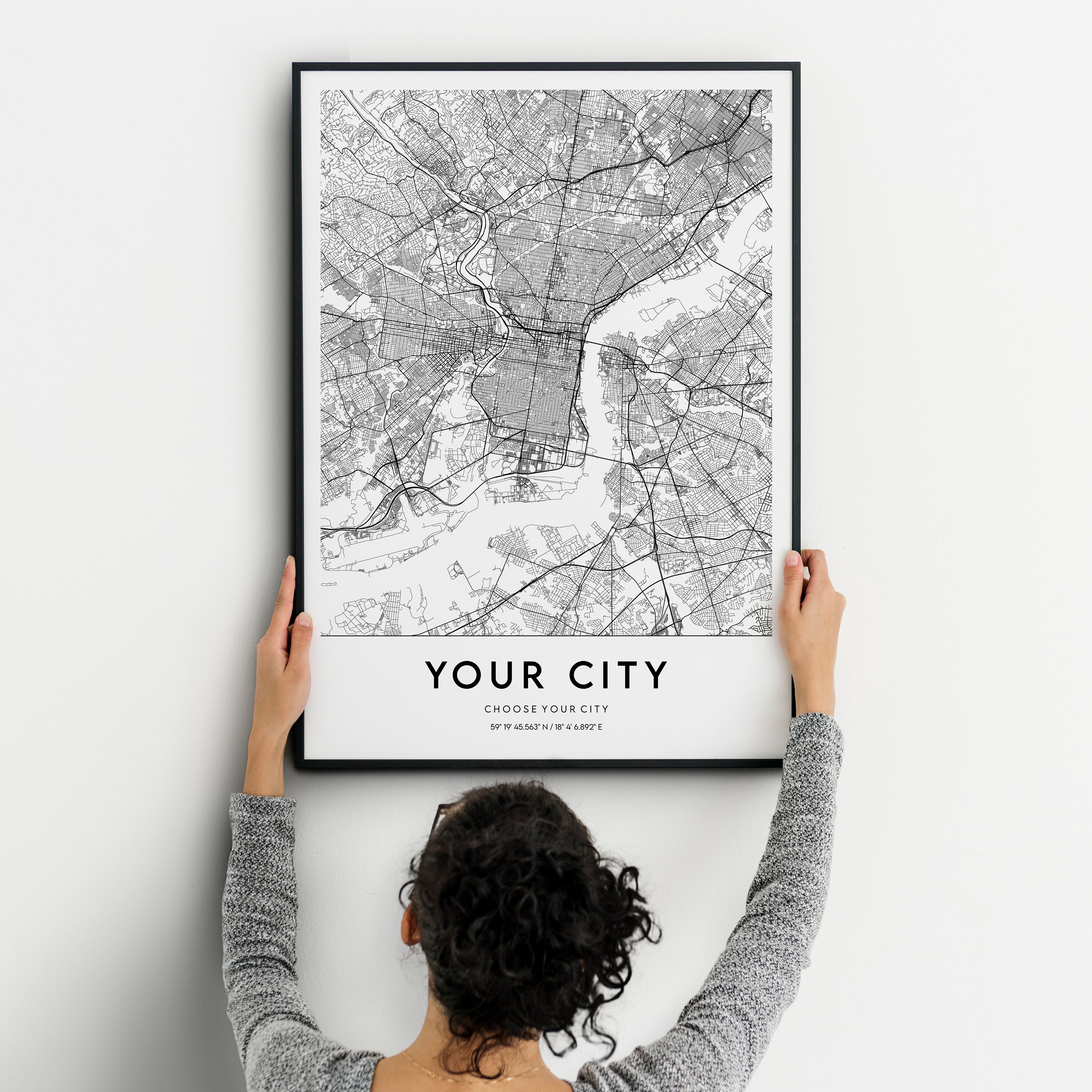 Any City Map Custom Map Custom Map Poster Any City Any | Etsy