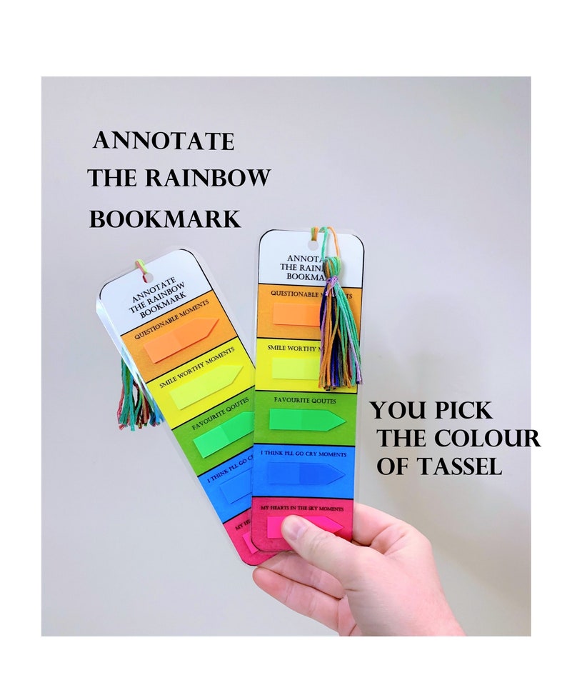 Annotate the Rainbow Bookmark for Readers, Students and Business - Etsy