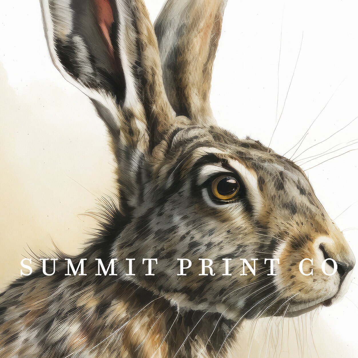 White Tailed Jackrabbit Print Rabbit Print Hunting Gift for Men ...