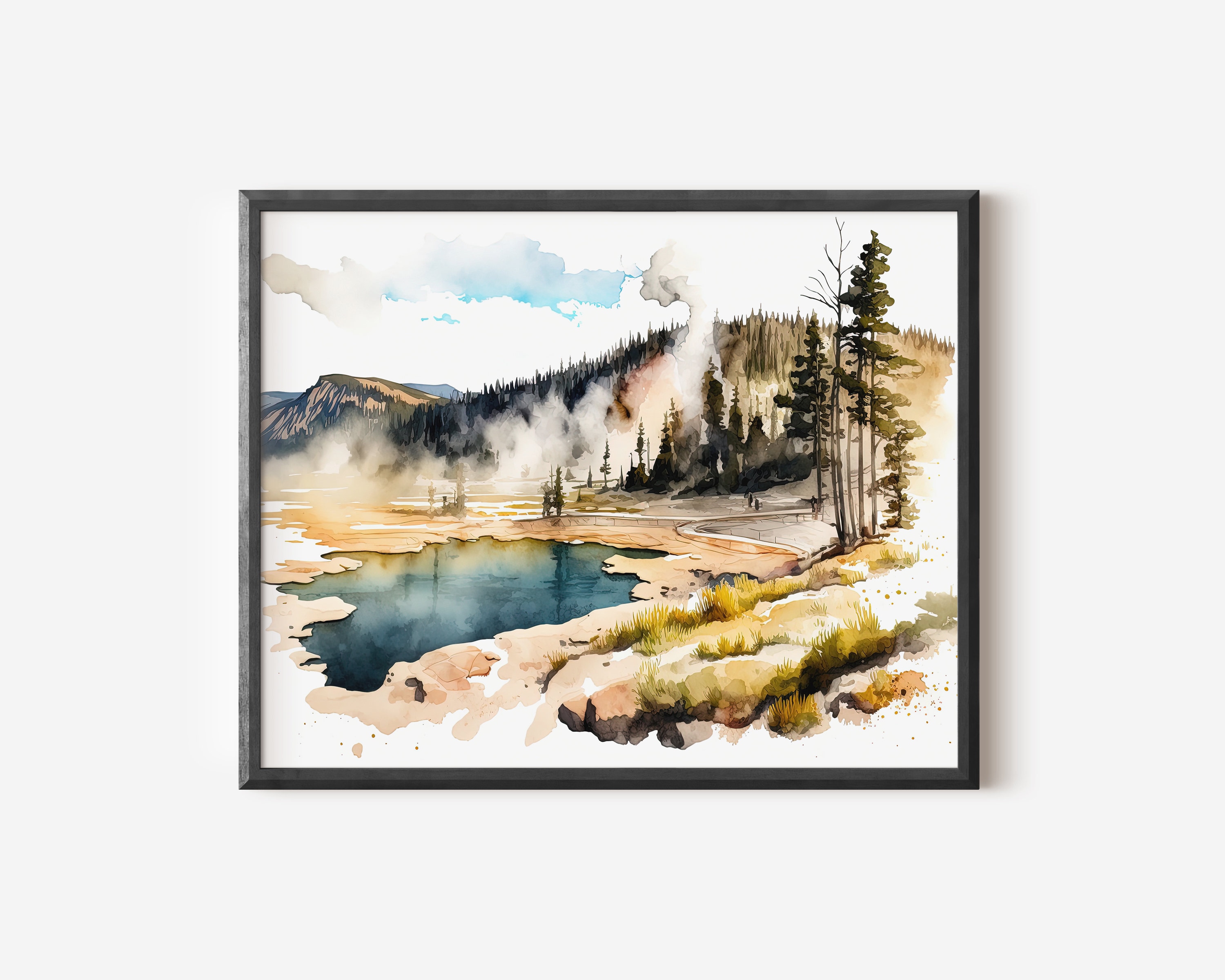 Yellowstone National Park Poster Yellowstone Park Painting Yellowstone ...