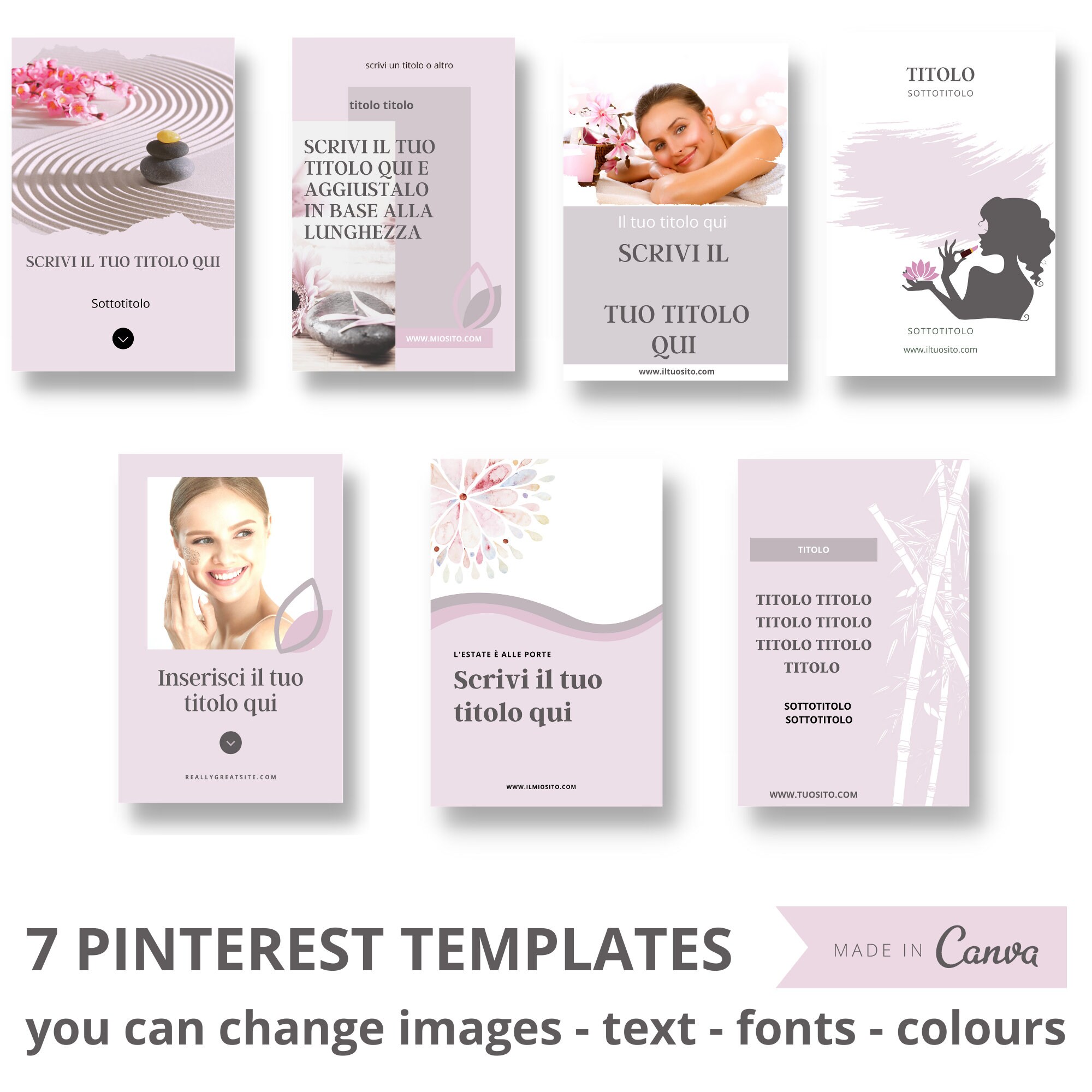 WELLNESS PINTEREST TEMPLATES Editable on Canva Holistic Specialists - Etsy