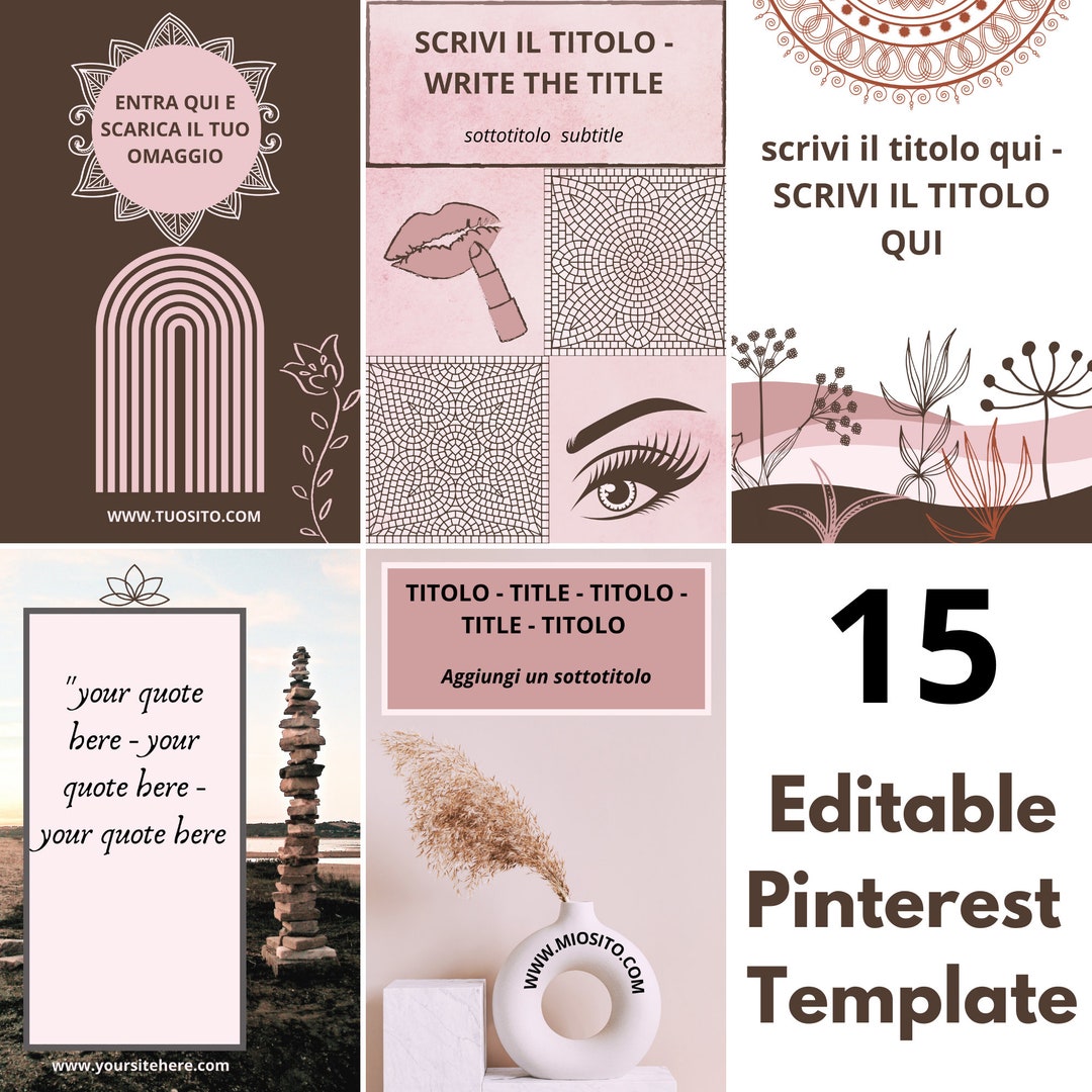 WELLNESS PINTEREST TEMPLATES Editable on Canva for Holistic Specialist ...
