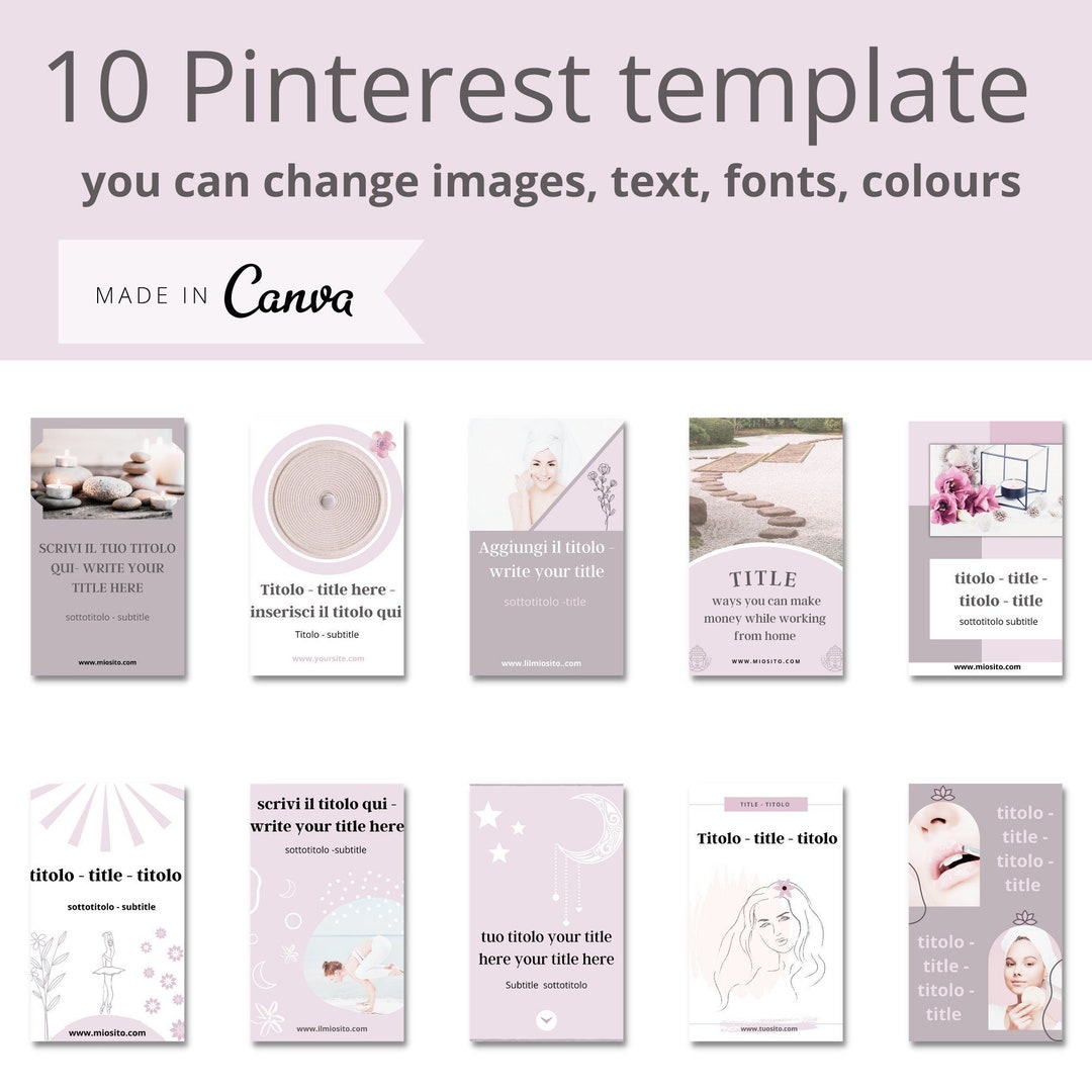 WELLNESS PINTEREST TEMPLATES Editable on Canva for Holistic - Etsy