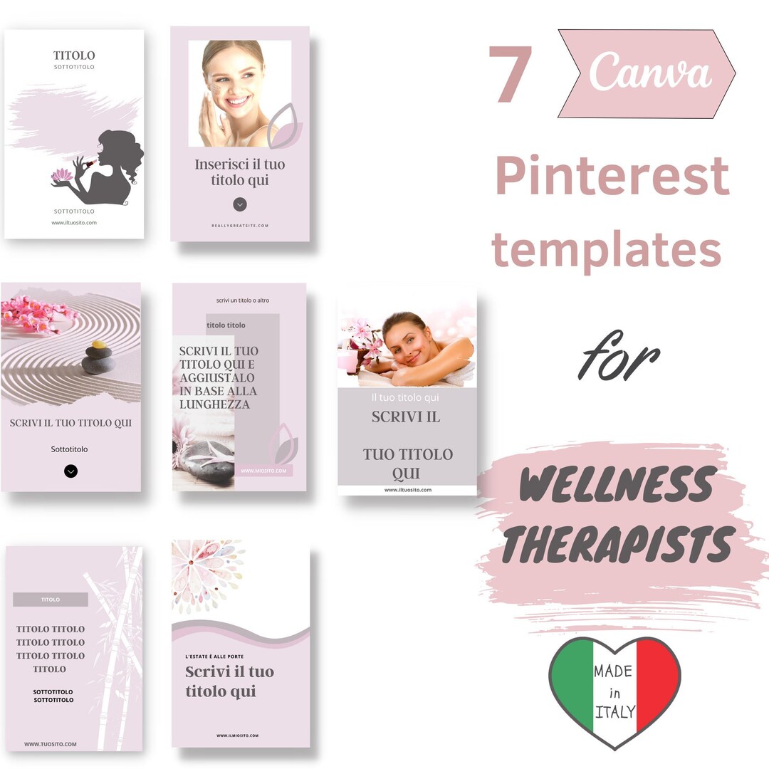 WELLNESS PINTEREST TEMPLATES | Editable on Canva | Holistic Specialists ...