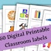 60 Digital Printable Classroom Labels| Instant Download| Printable ...