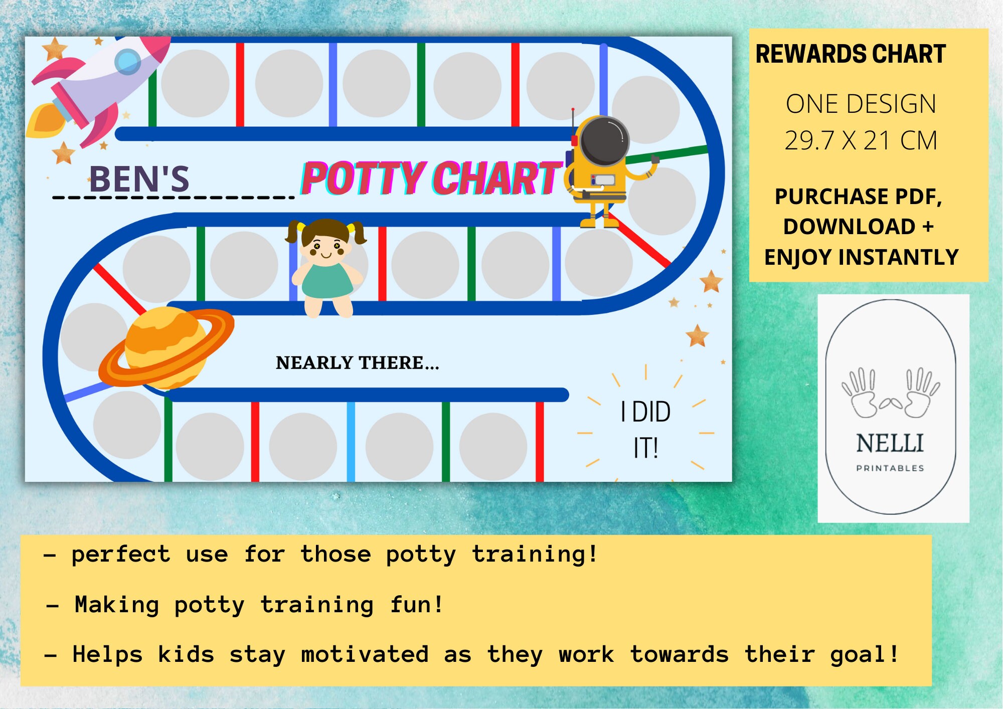 Potty Training Chart for Boys Instant Download Printable Cool Monsters ...