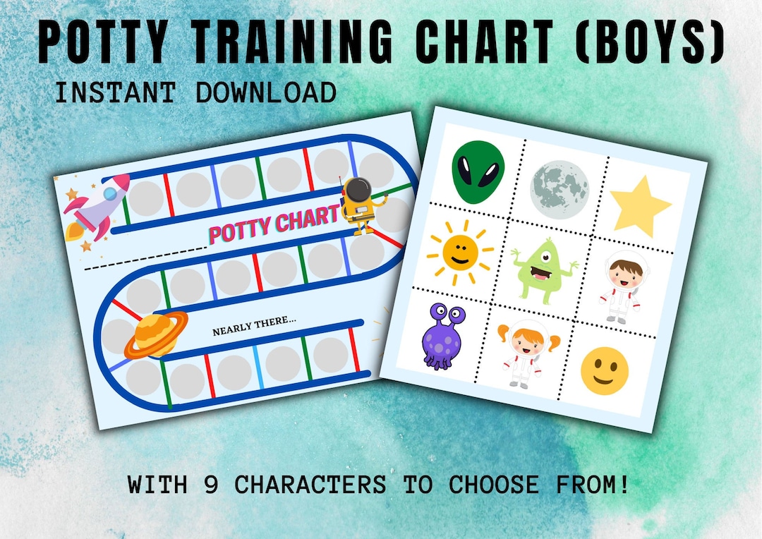 Potty Training Chart for Boys Instant Download Printable Cool Monsters ...