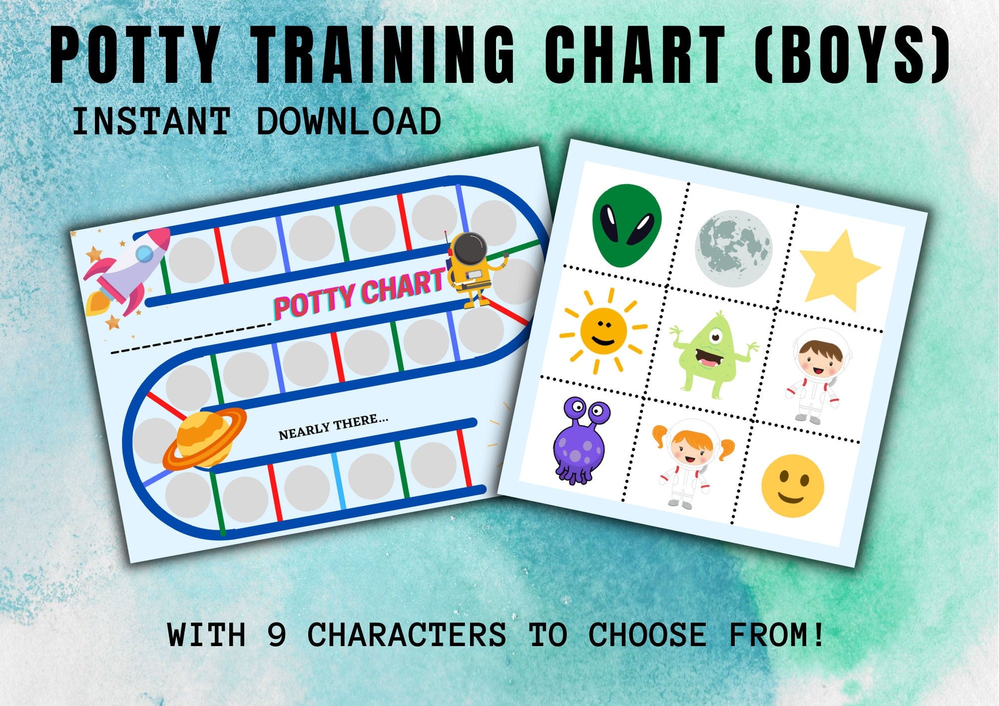 Potty Training Chart for Boys Instant Download Printable Cool Monsters ...