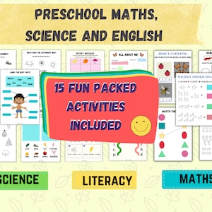 Preschool Bundle| Preschool Science Worksheet| Preschool Maths ...