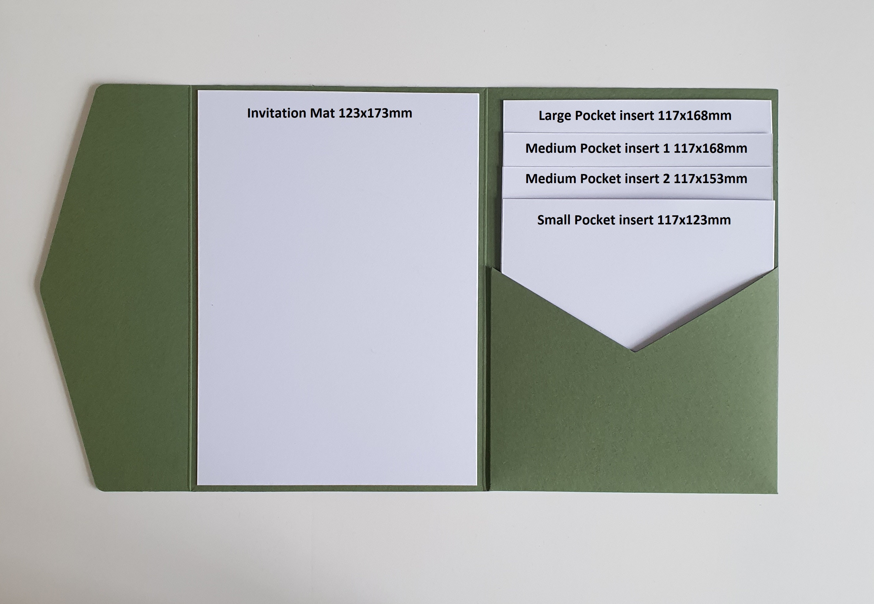 White Matte Information Inserts for 5x7 Portrait Pocketfold 300gsm 6 ...