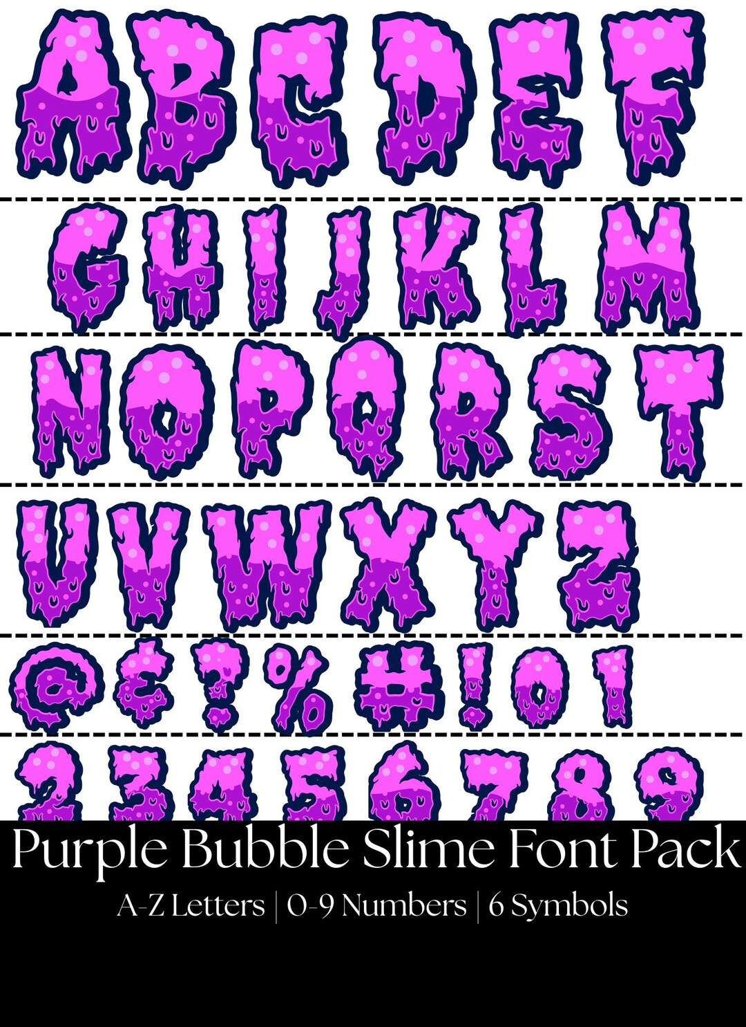 Purple Bubble Slime Ultimate Font Pack| Drippy Retro Letters & Numbers ...