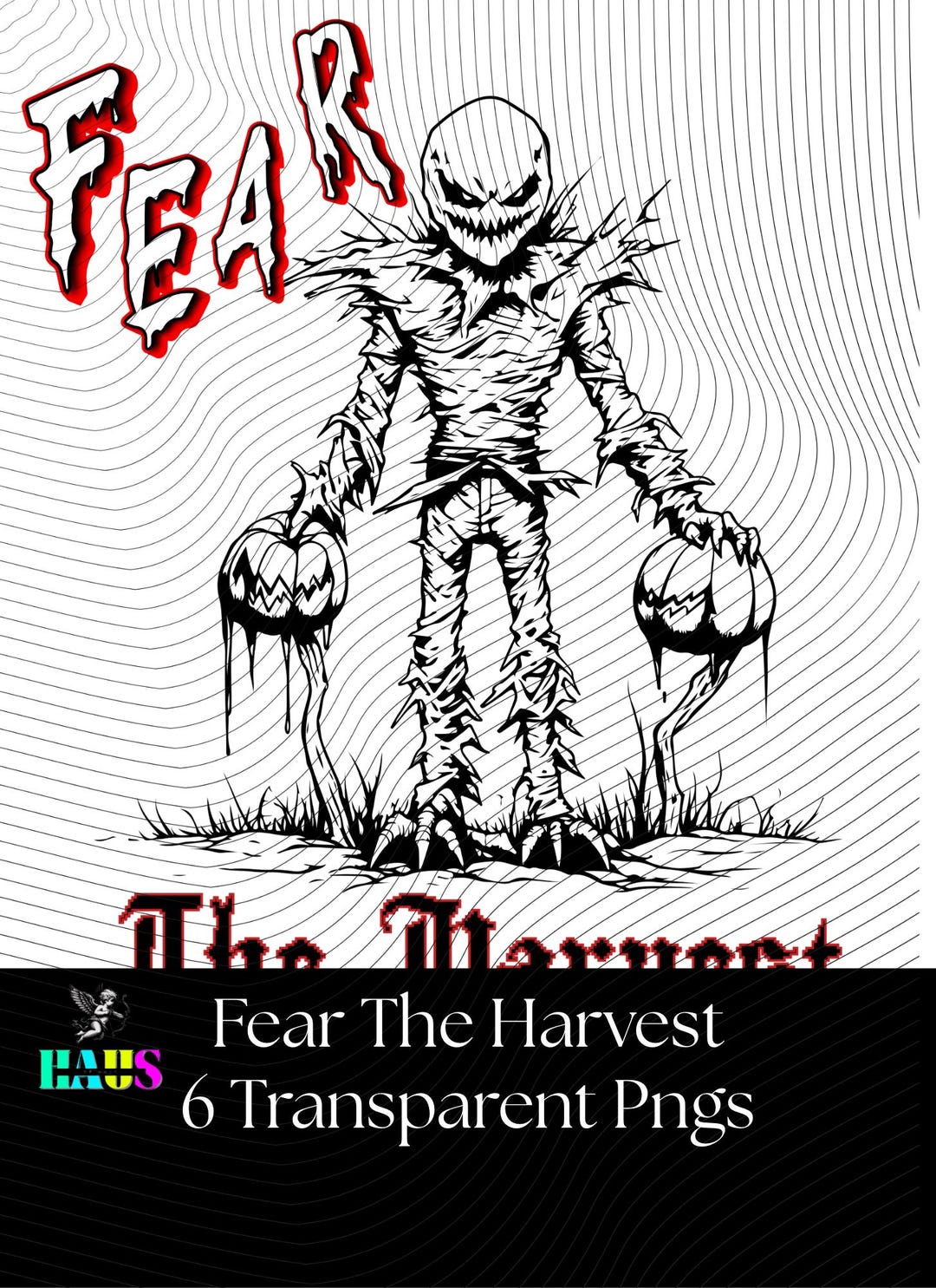 Fear the Harvest PNG | Scary Scarecrow Halloween Clipart | Horror ...