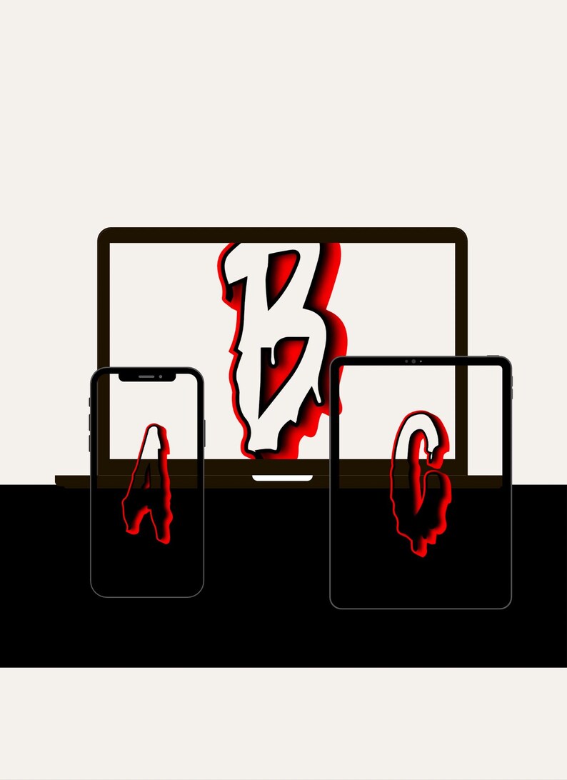 Scream Drip Font Pack | Horror Uppercase & Lowercase Letters A-Z 0-9 ...