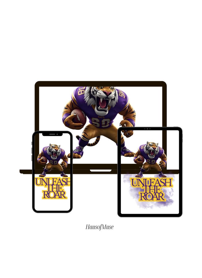 Unleash the Roar Tiger Football PNG | LSU Game Day Digital Download ...