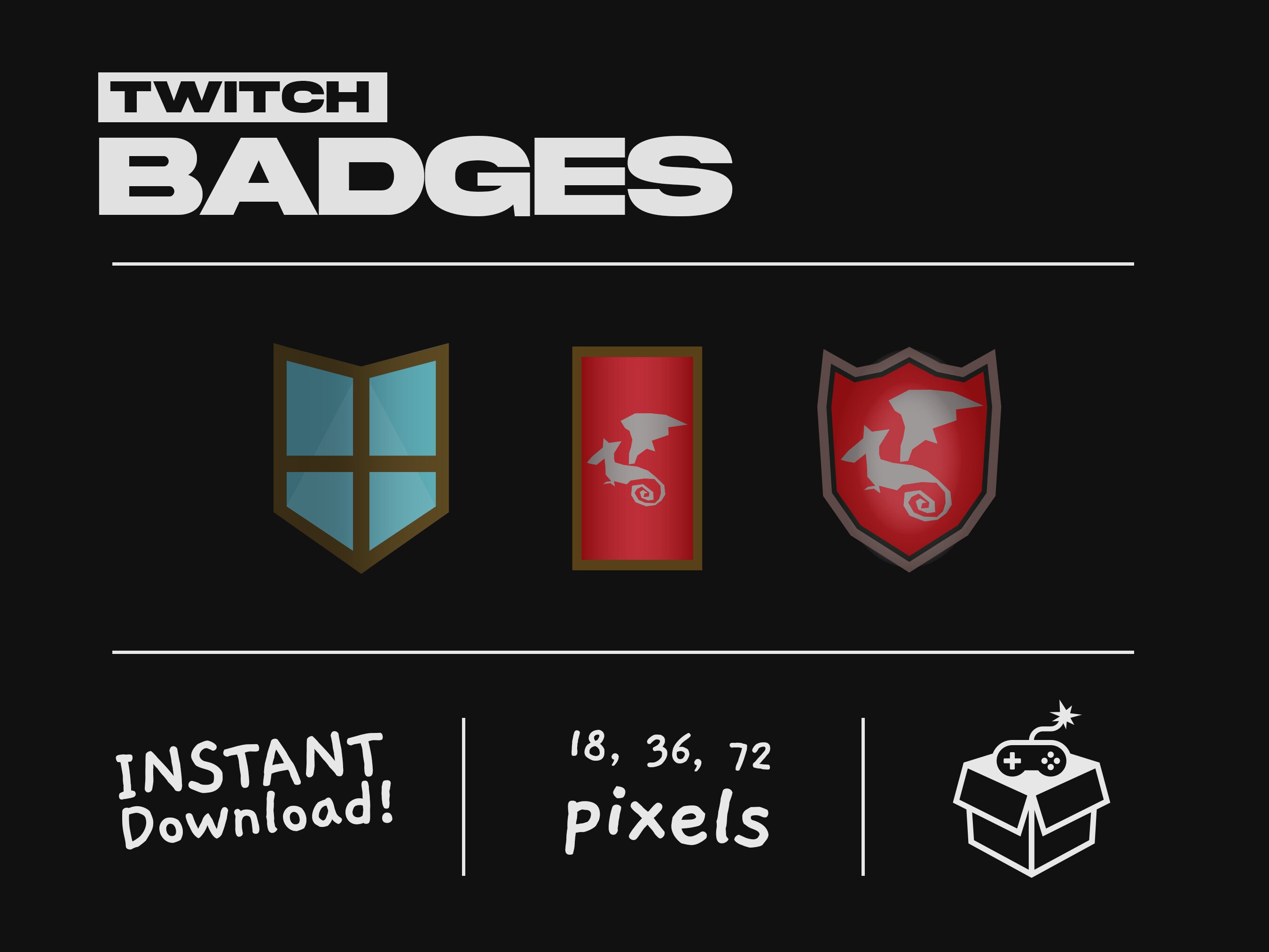 Twitch Subscriber Badges / Bit Badges / Old School Runescape Shields ...