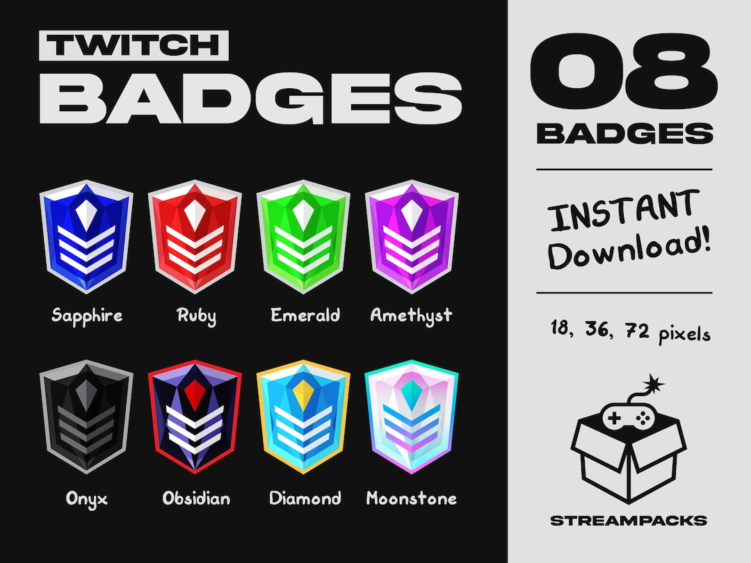 Twitch Subscriber Badges / Bit Badges / Gemstone Army & Military Ranks ...