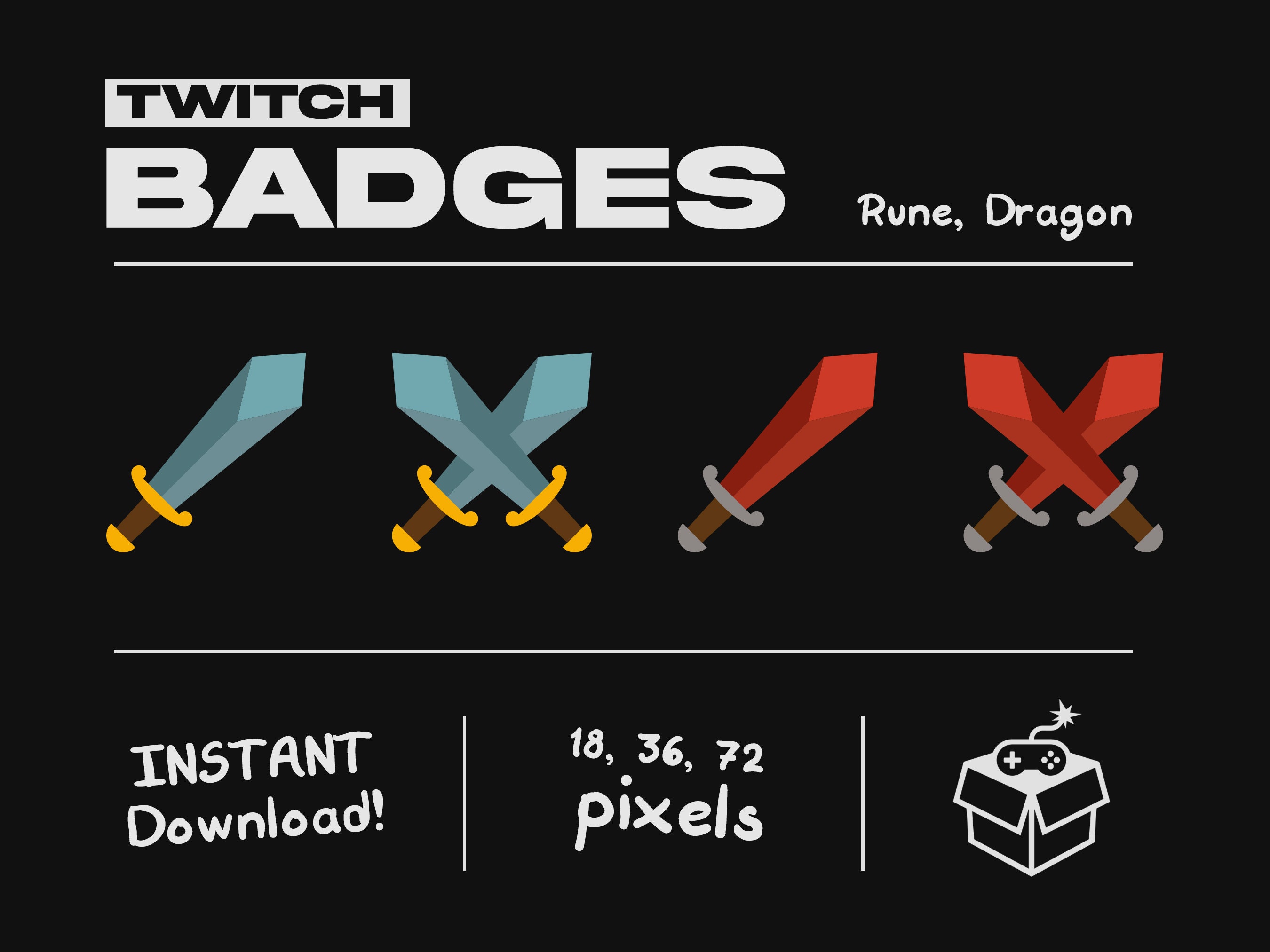 Dota 2 Runes Twitch Badges, Twitch Sub Badges, Twitch Bit Badges ...
