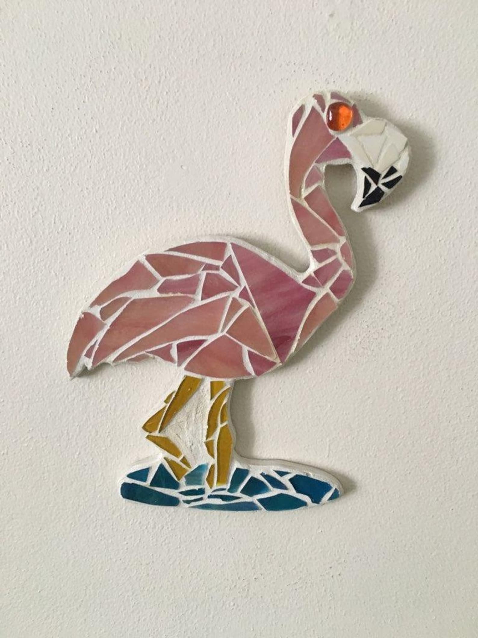 FLAMINGO Stain Glass Wall Art - Etsy