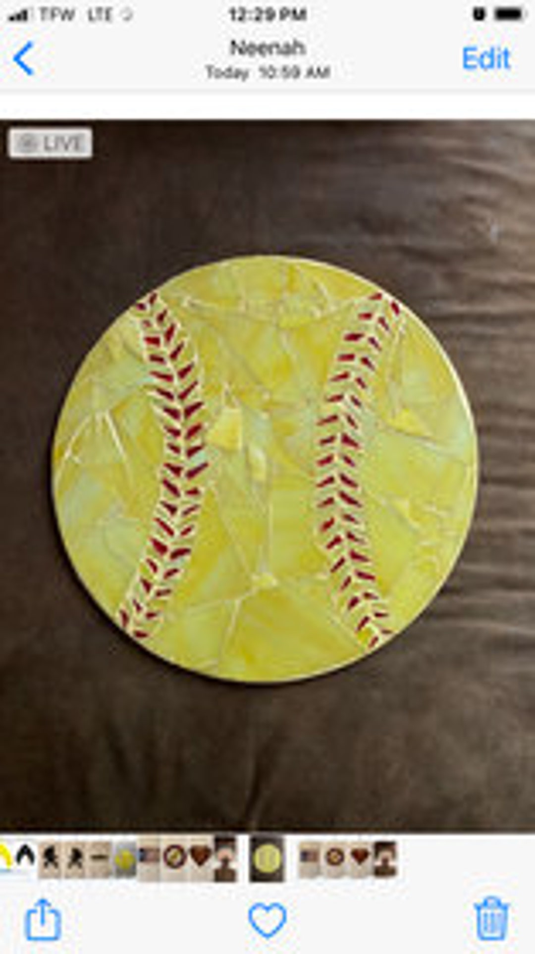 SOFTBALL Stained Glass Mosaic Wall Art - Etsy