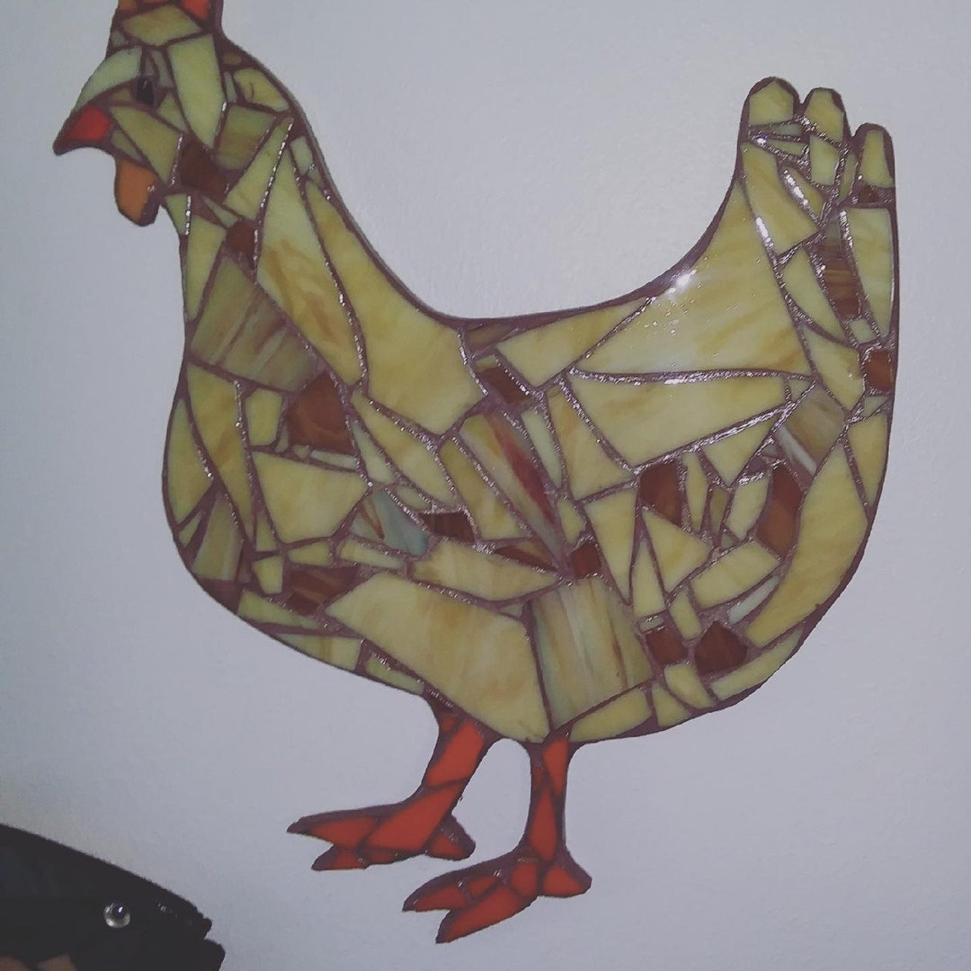 CHICKEN Stain Glass Wall Art - Etsy