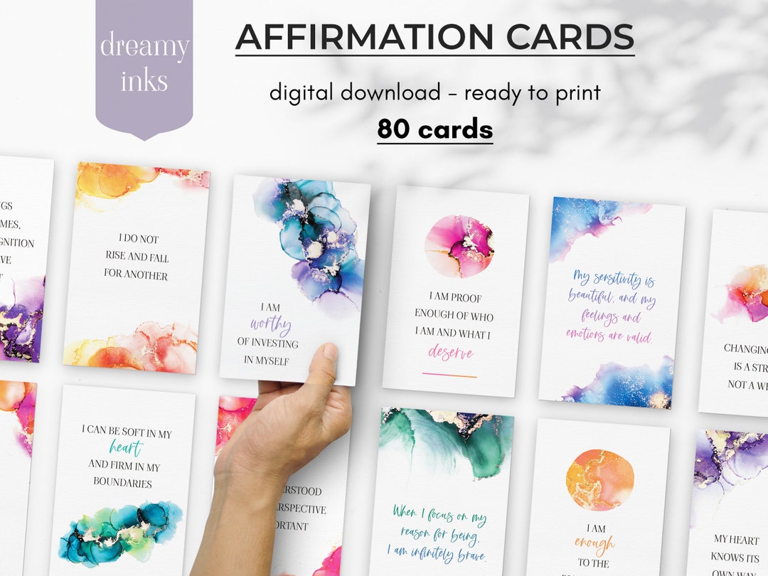 SELF CARE Quote Cards, Positive Affirmation Cards, Self Love Healing ...