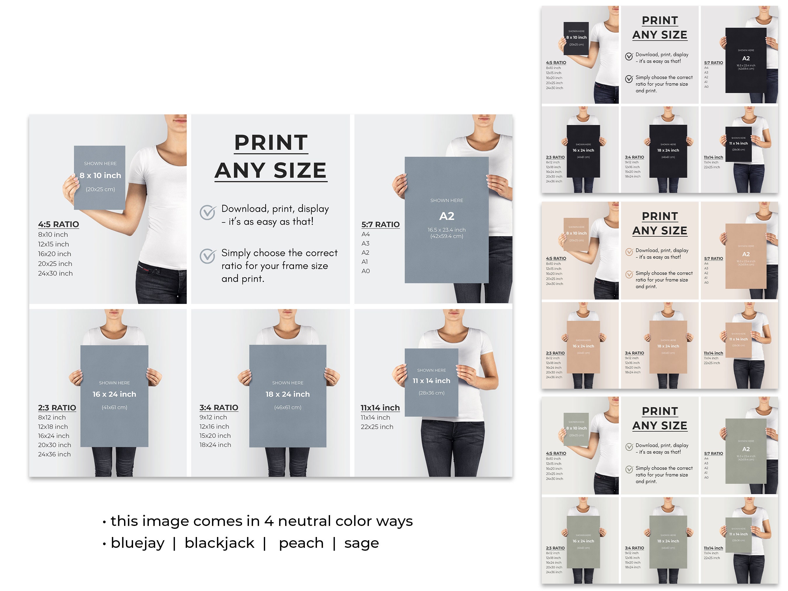 Wall Art Size Guide Frame Size Guide Comparison Chart - Etsy Israel