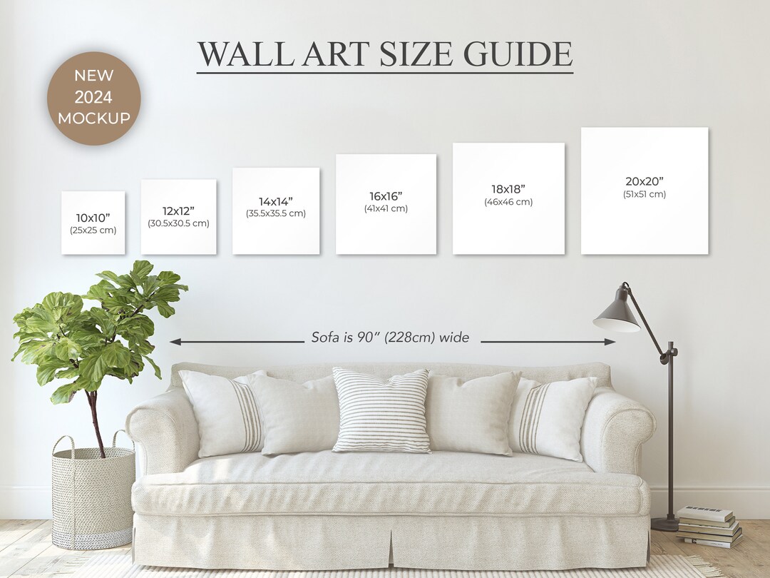 Square Frame Size Guide, Wall Art Size Guide, Comparison Chart, Poster ...