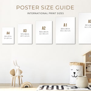 Nursery Frame Size Guide, Wall Art Size Guide, Comparison Chart, Poster ...