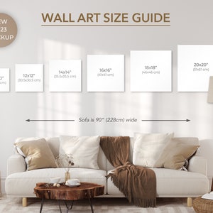 Square Frame Size Guide, Wall Art Size Guide, Comparison Chart, Poster ...