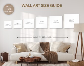 Wall Art Size Guide, Frame Size Guide, Print Size Guide, Wall Display ...