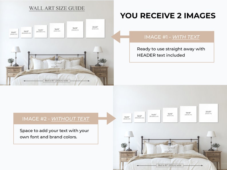 Square Frame Size Guide Wall Art Size Guide Comparison - Etsy