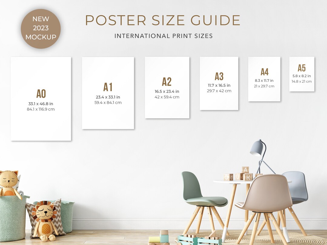 Nursery Frame Size Guide, Wall Art Size Guide, Comparison Chart, Poster ...