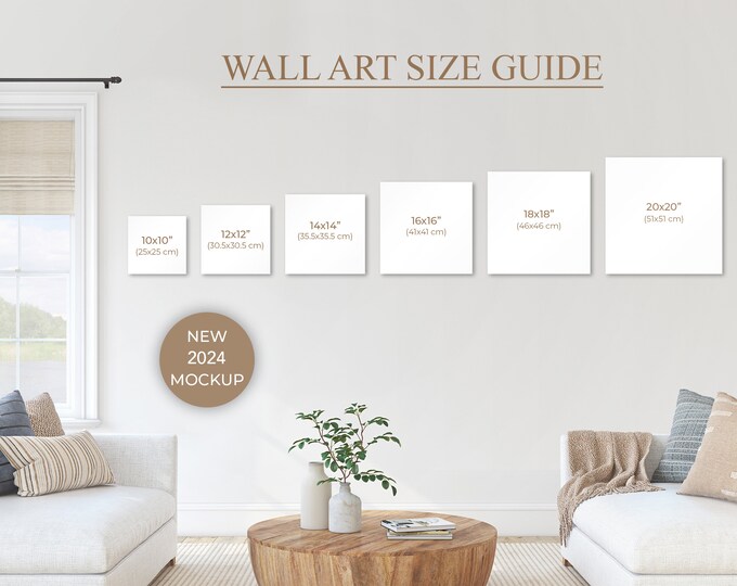 Square Frame Size Guide, Wall Art Size Guide, Comparison Chart, Poster ...