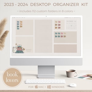 BOOKISH Desktop Organizer Wallpaper 2023-2024 With Folder Icons ...