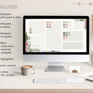 TROPICAL Themed Desktop Organizer Wallpaper 2023 - 2024 With Folder ...